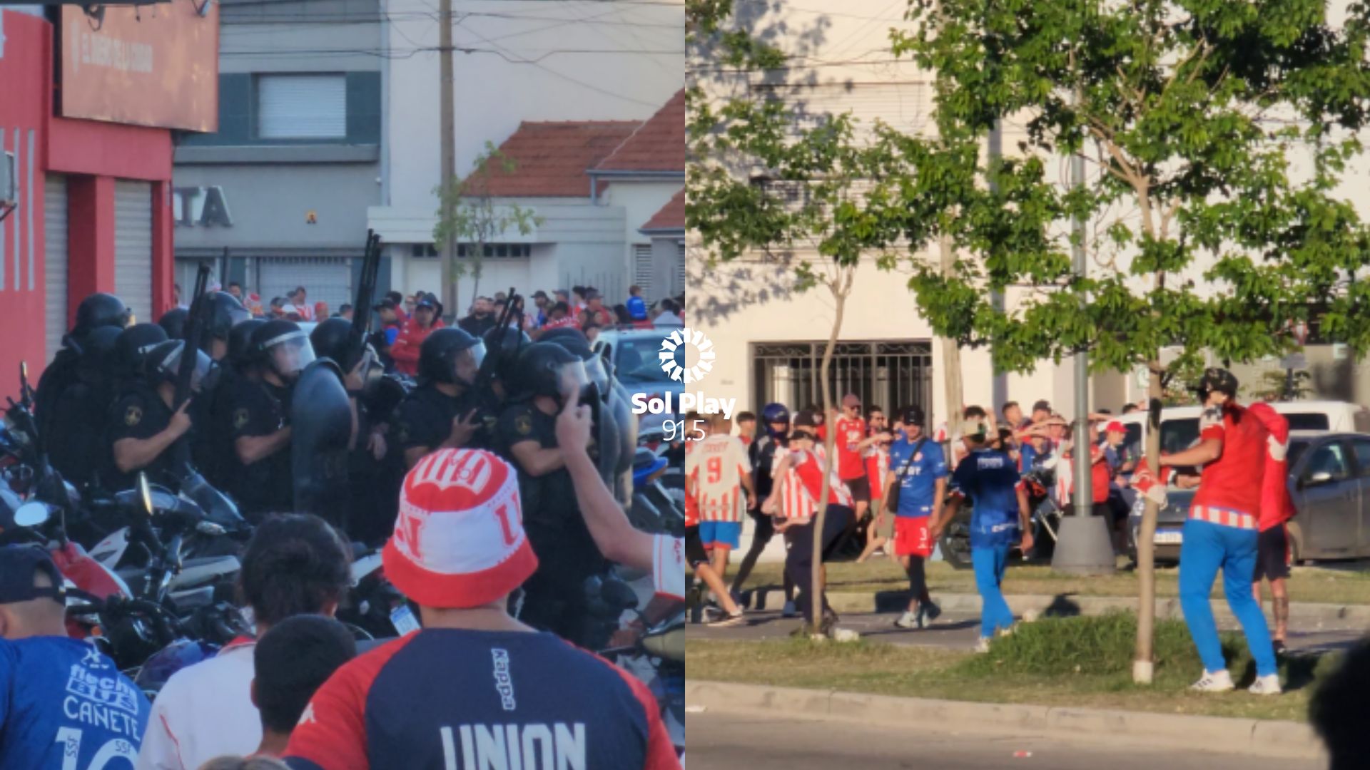 Disturbios en las inmediaciones del estadio de Unión: corridas, bombas ...